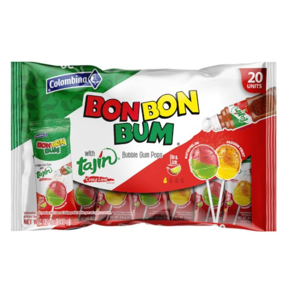 Colombina Bon bon bum with Tajin 1/20 ct. – Kedake-Candy